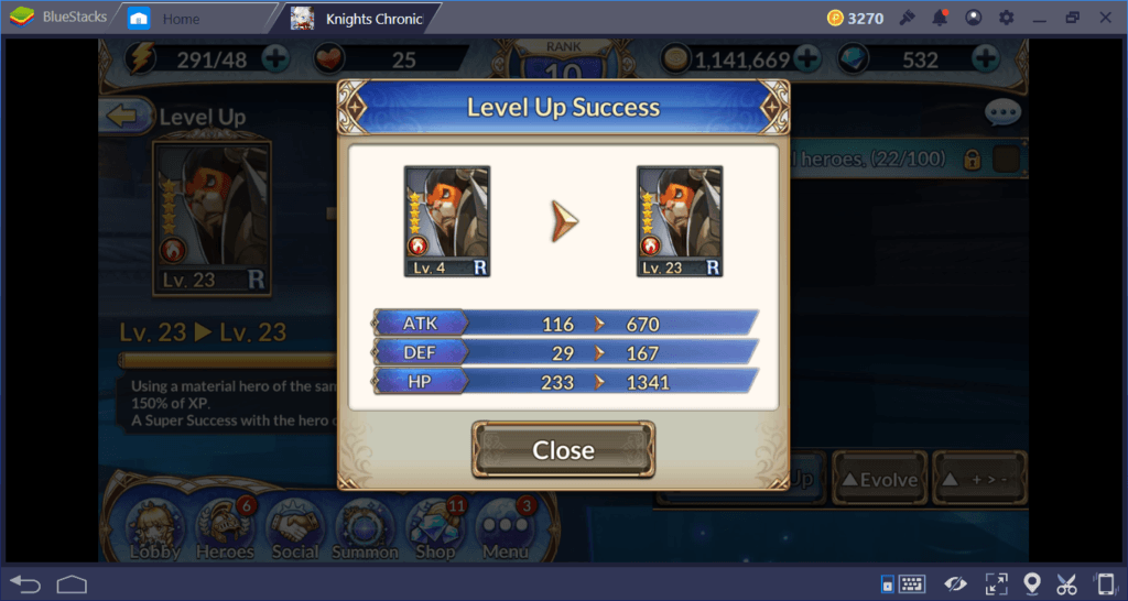 Leveling, Evolving, and Upgrading Your Knights Chronicle Heroes ...