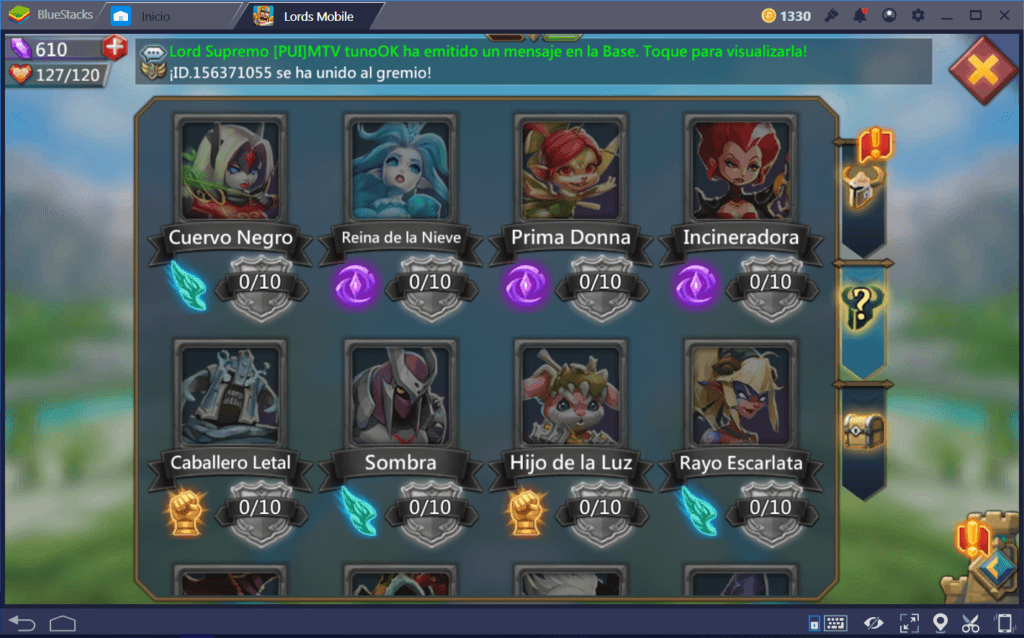 Guía de Héroes Gratuitos en Lords Mobile | BlueStacks
