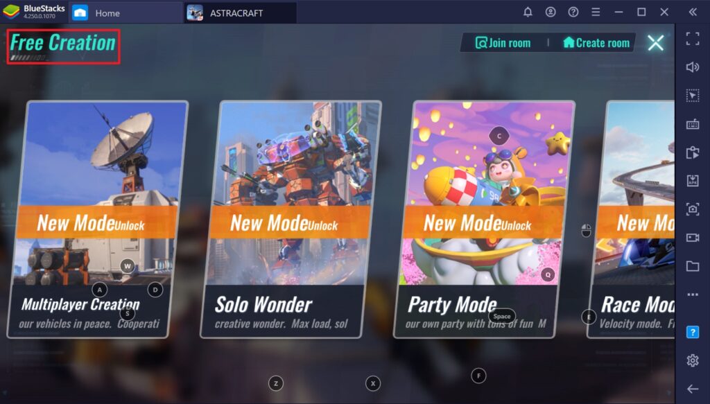 All the Create and Versus Game Modes in Astracraft Explained | BlueStacks