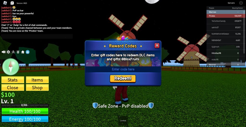 Blox Fruits – All Working Redeem Codes December 2025