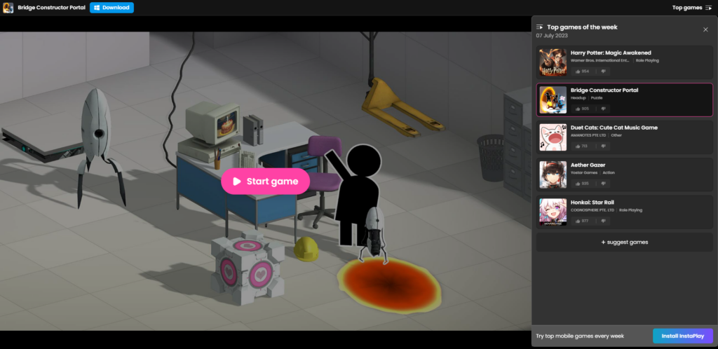 Discover a New Gaming Experience with Bridge Constructor Portal on now.gg InstaPlay | Bluestacks