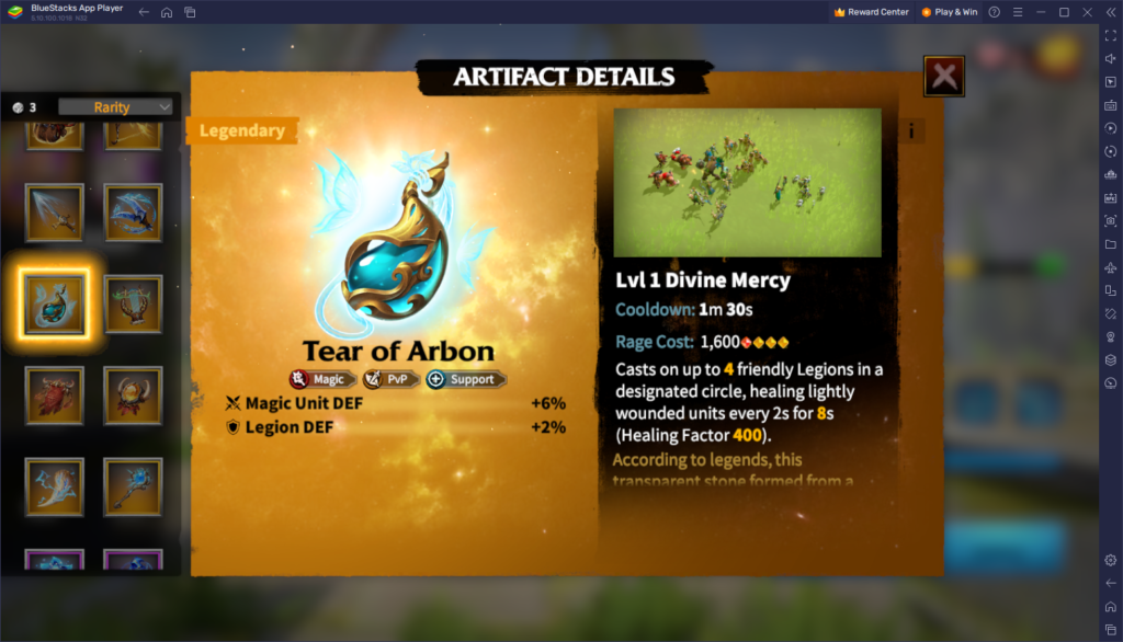 Lista de niveles de artefactos de Call of Dragons - Los mejores y ...