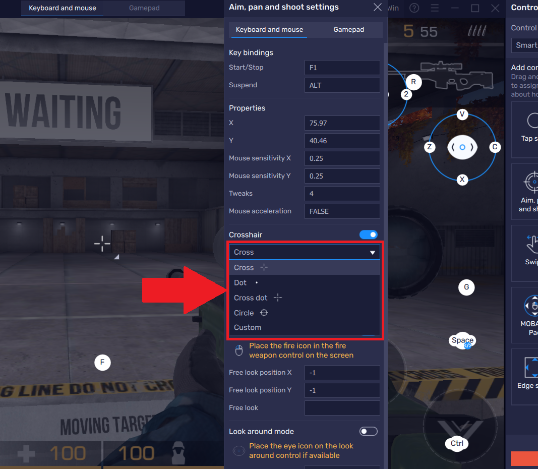 New Feature in BlueStacks 5.12—Customizable Crosshairs!