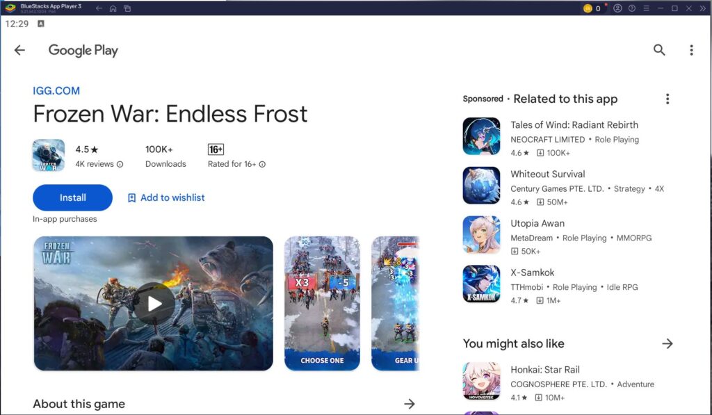 Cara Main Game Frozen War: Endless Frost di PC pakai BlueStacks