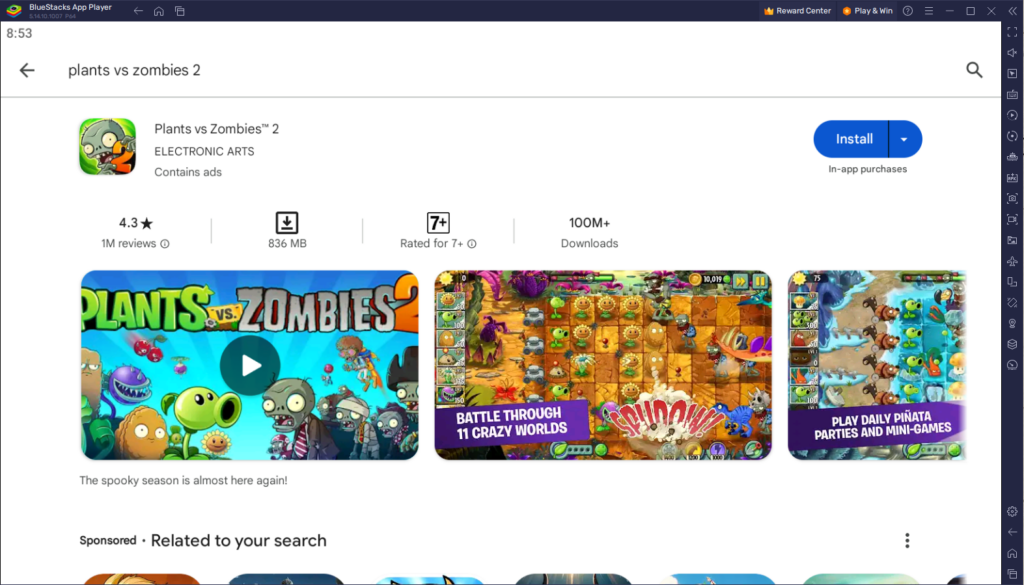 Tutorial Memainkan Plants vs Zombies 2 di PC Via Bluestacks