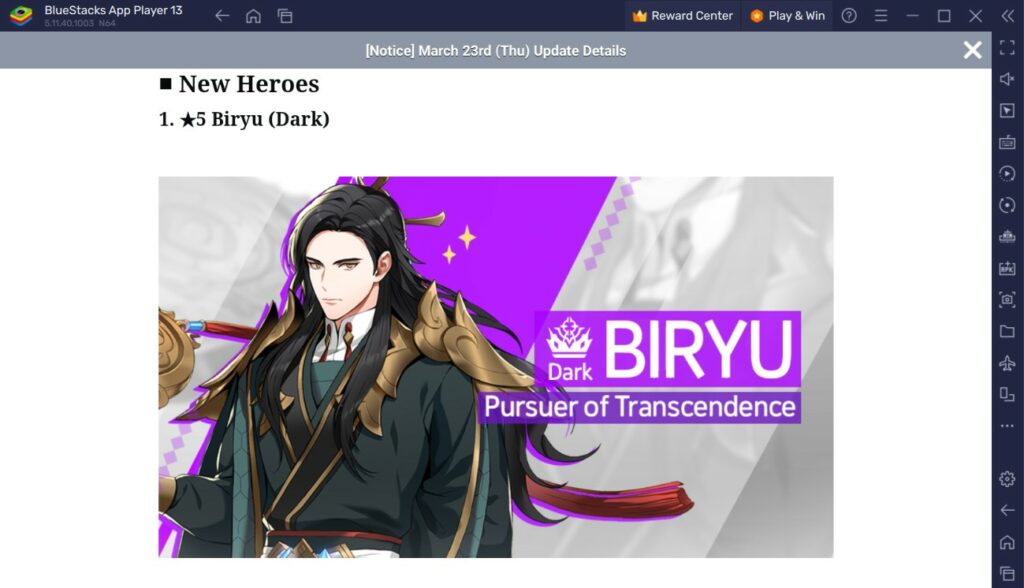 Lord of Heroes – New Heroes Biryu, Water Lairei, 7-Star Promotion, and ...