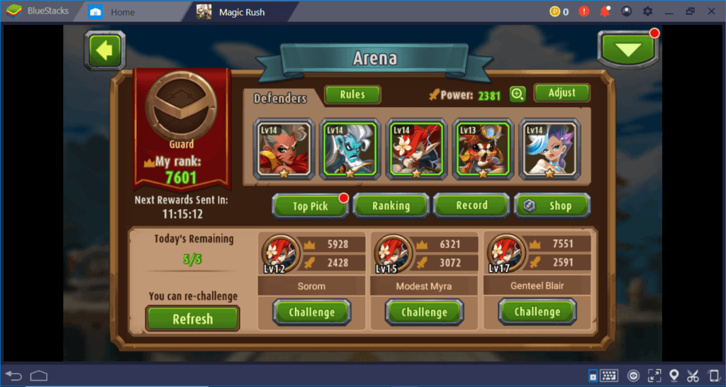 Montando o seu time de heróis em Magic Rush: Heroes. | BlueStacks 4