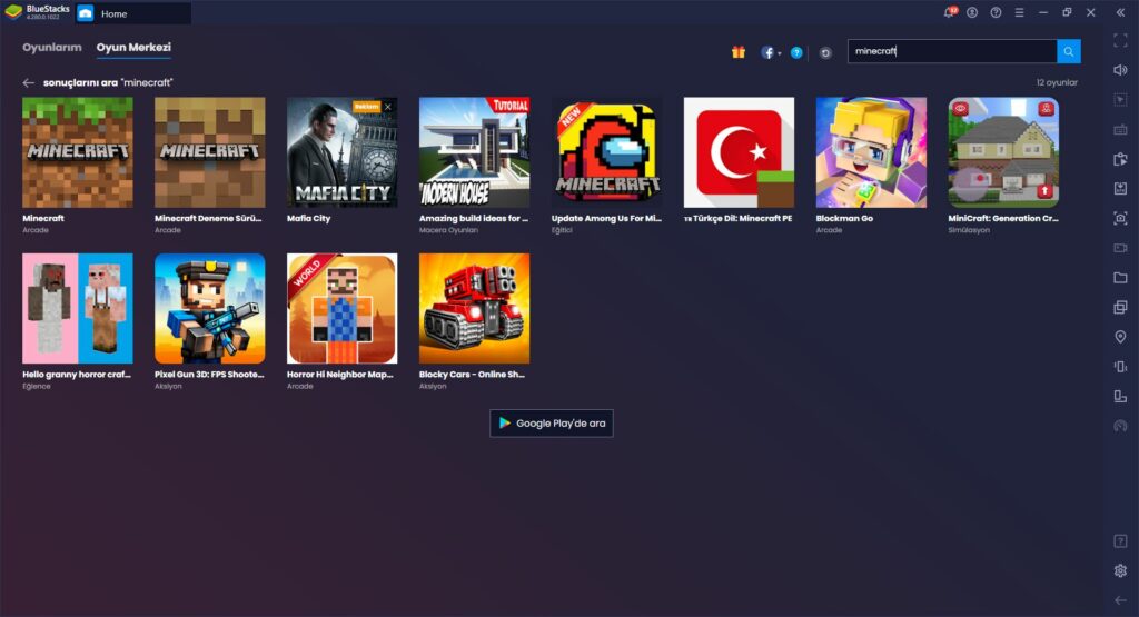 BlueStacks ile Bilgisayarda Nasıl Minecraft Oynanır?