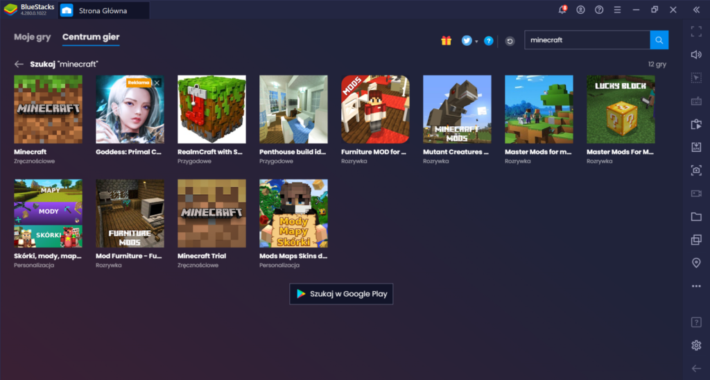 Jak grać w Minecraft na PC z BlueStacks
