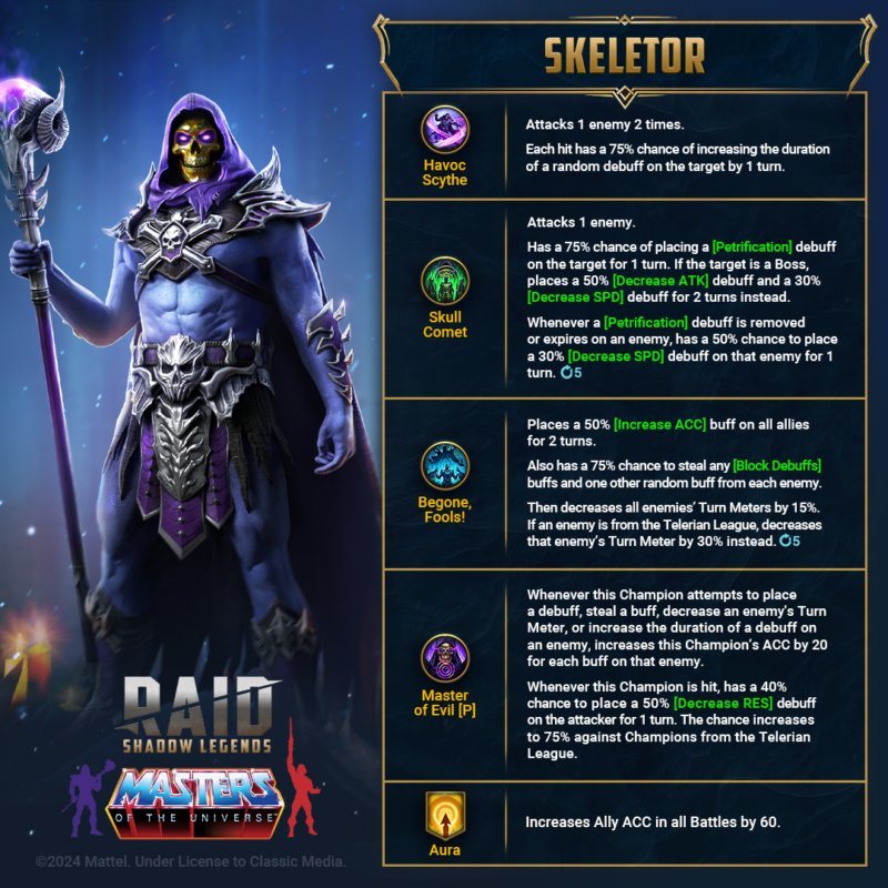 RAID: Shadow Legends - Skeletor Champion Guide: Best Build, Masteries & Artifact Sets | BlueStacks