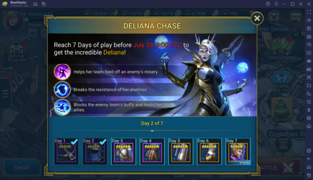 Grab the Free Legendary Champion Deliana in Deliana Chase Event for ...
