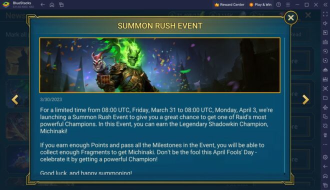 RAID: Shadow Legends – Guaranteed Michinaki Summon Rush Fragment Event ...