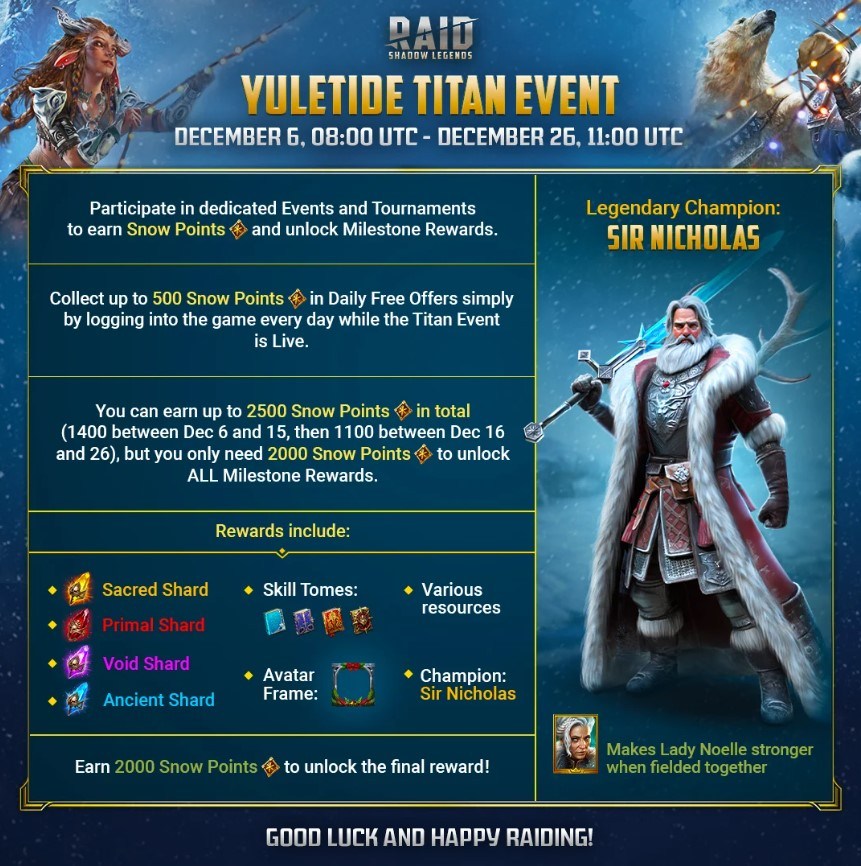 RAID: Shadow Legends Yuletide Titan Event Guide and Tips | BlueStacks