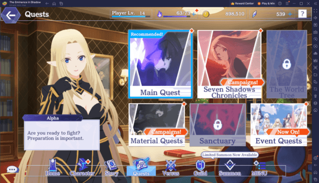 BlueStacks' Guide für Anfänger zum Spielen von The Eminence in Shadow RPG