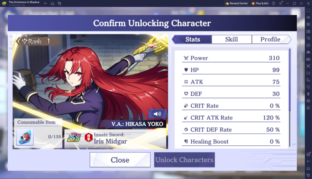 The Eminence in Shadow RPG - Tierliste der Charaktere | BlueStacks