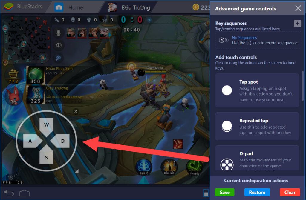 AOG - Đấu Trường Vinh Quang: Hướng dẫn thiết lập Game Controls | BlueStacks