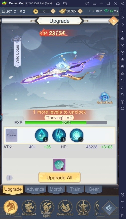 Como aumentar o seu nível de combate no Demon God | BlueStacks