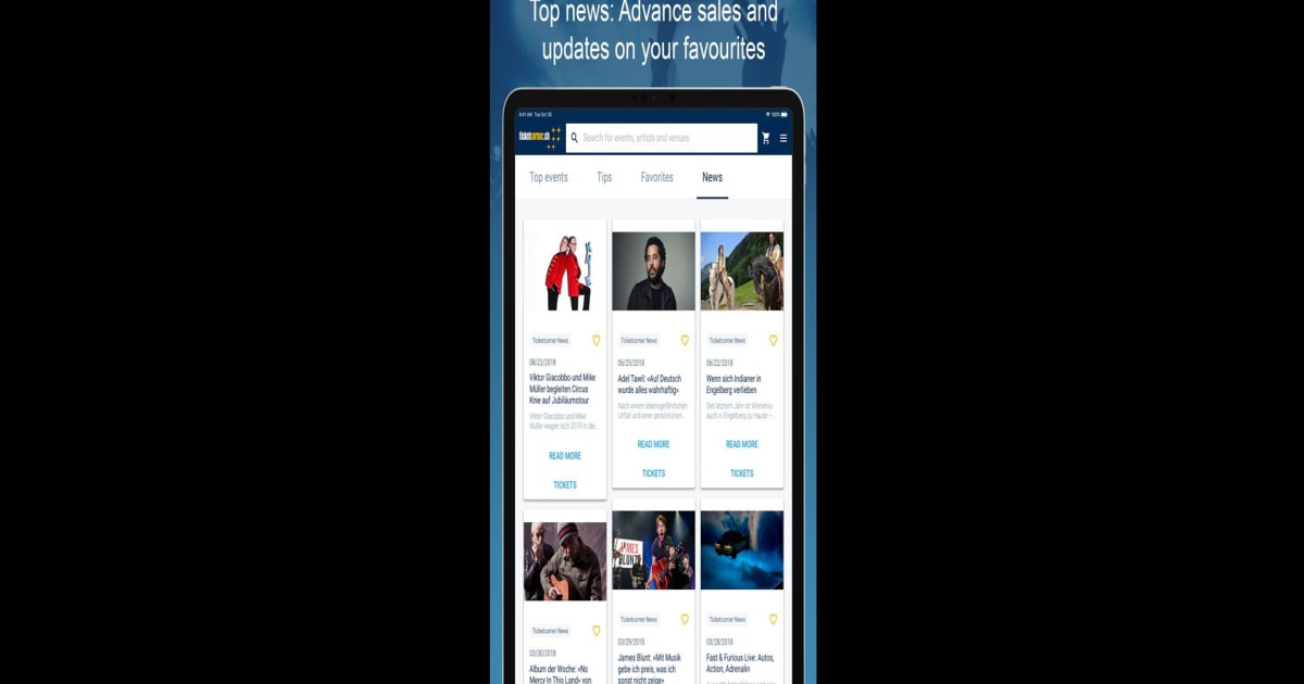 Download and run Ticketcorner - Event Tickets on PC & Mac (Emulator)