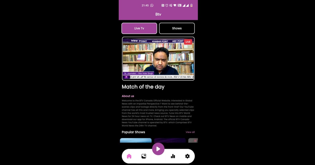 Baixe e rode BTV Broadcasting no PC e Mac (emulador)