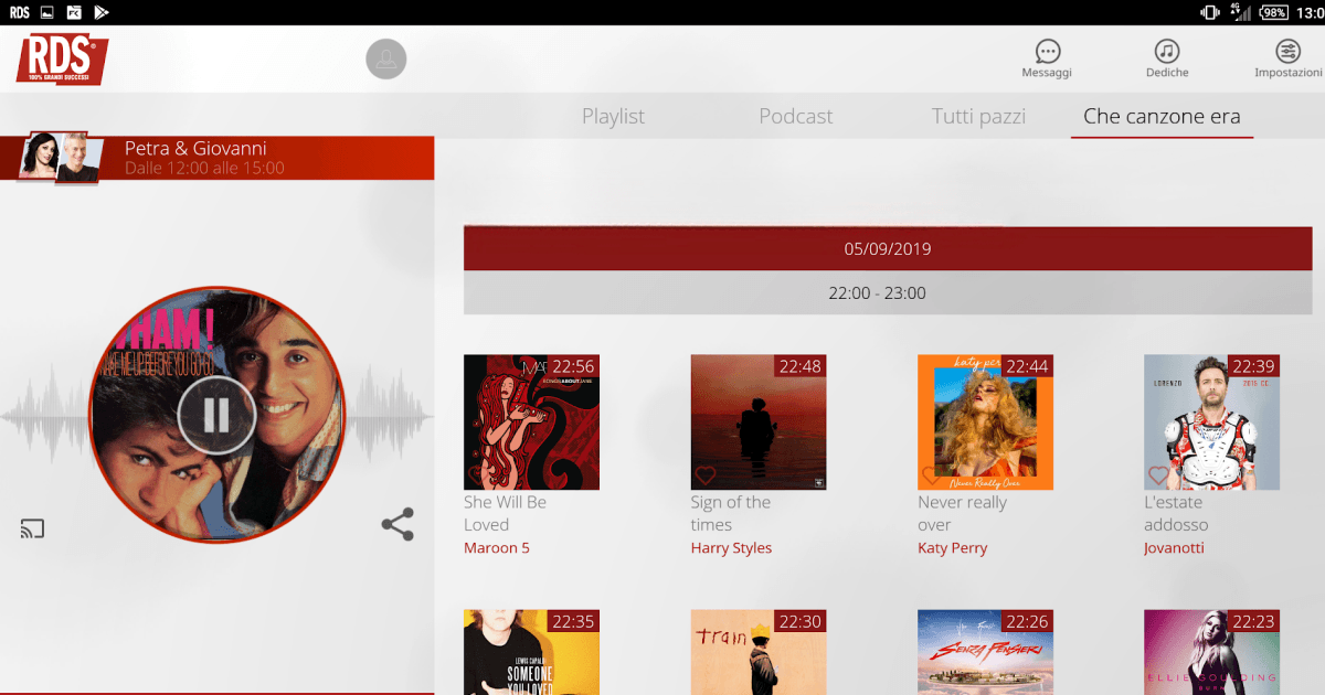 Scarica ed avvia RDS 100% Grandi Successi su PC e Mac (emulatore)