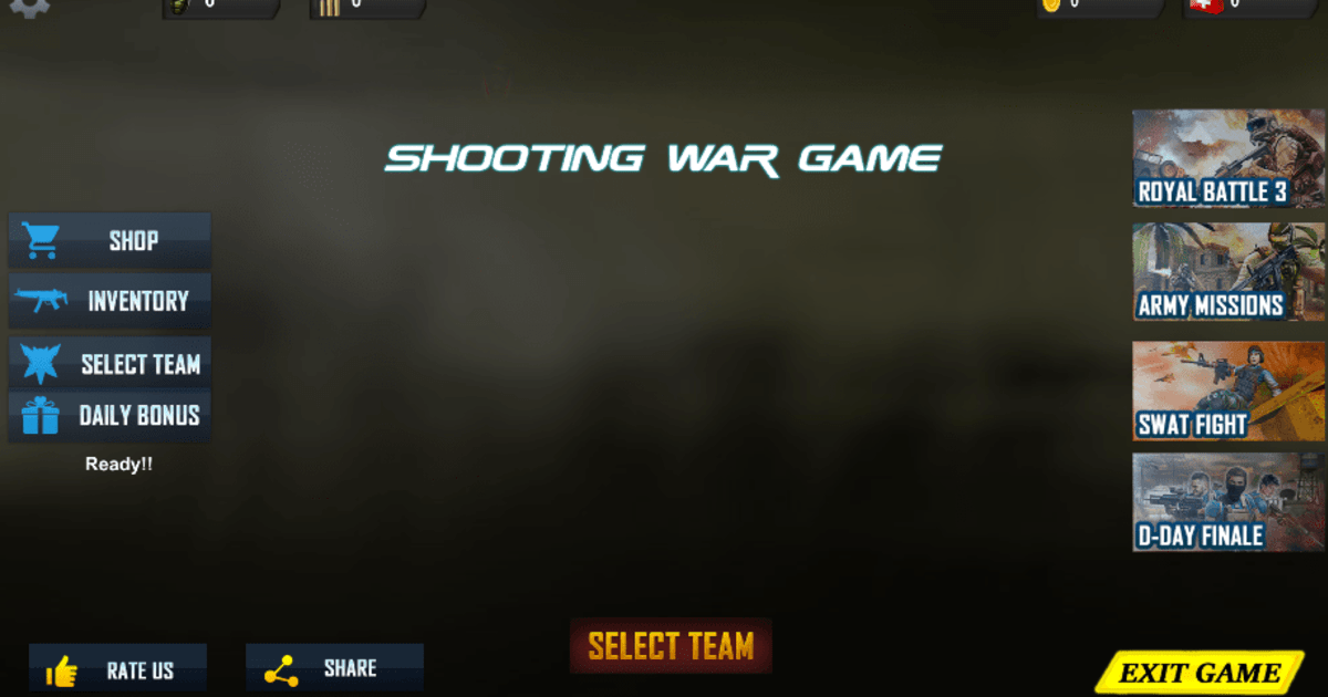 Battle Zone: Shooting War game - 下載遊玩 PC 或 Mac 版本 (模擬器)