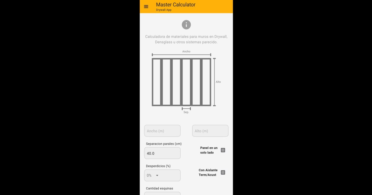 Descarga y ejecuta Calculadora - Muros Drywall en PC y Mac (emulador)