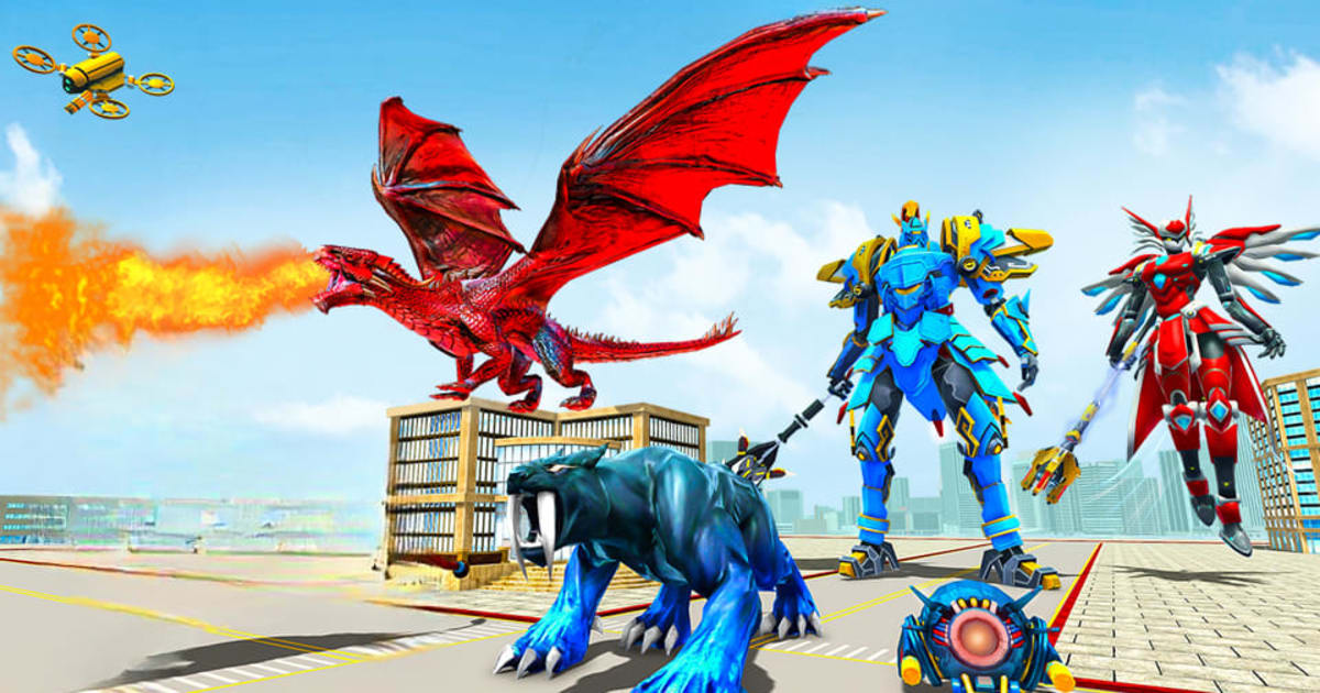 Download & Play Royal Lion Robot Games- Dragon Robot Transform War on ...