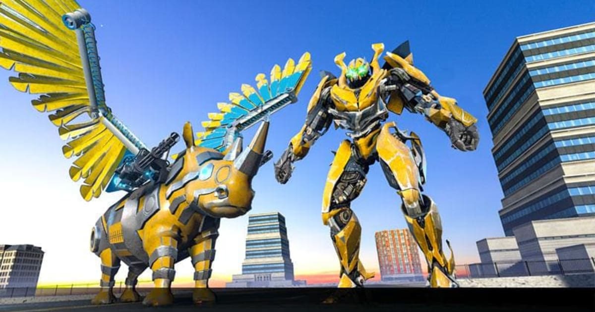 Download & Play Police Flying Rhino Robot Transform Robot Shooting on ...
