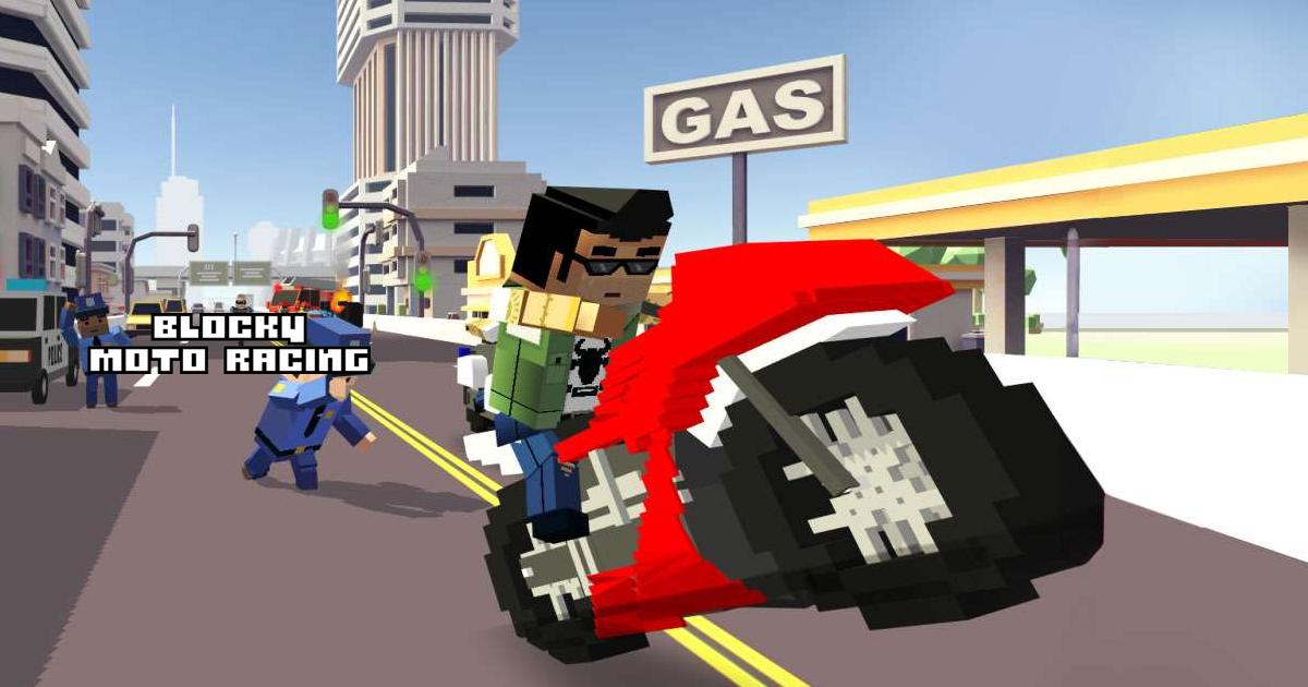 Download & Play Blocky Moto Racing: Bike Rider on PC & Mac (Emulator)