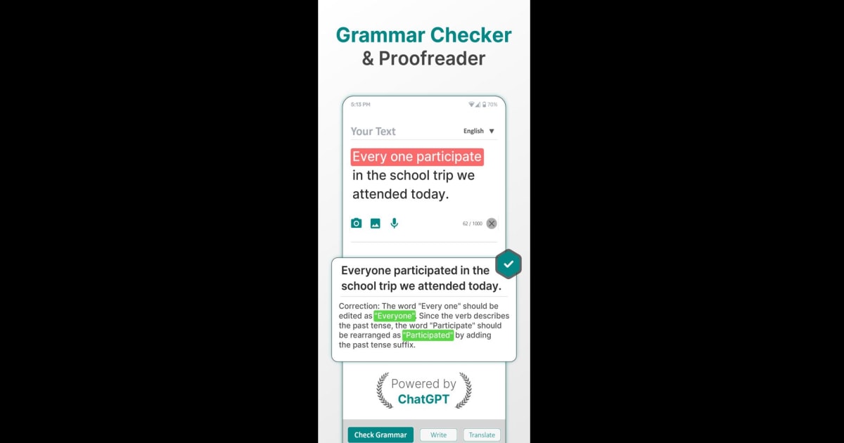Descarga y ejecuta Grammar Check AI, Spell: Fixy en PC y Mac (emulador)