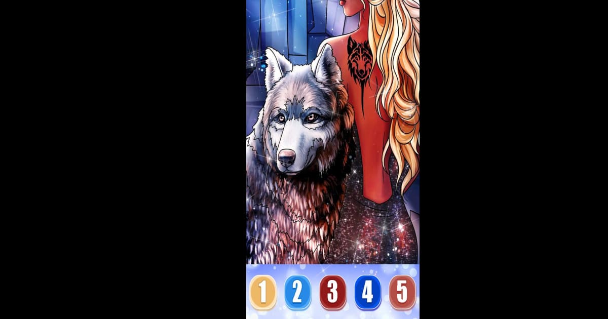 Download & Play Wolf Coloring Book: Free paint by number offline on PC ...