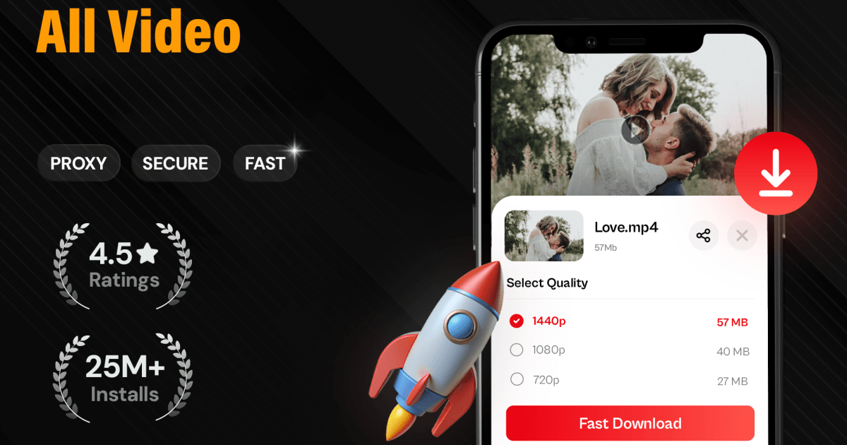 Unduh dan jalankan Video Downloader Proxy Browser di PC & Mac (Emulator)