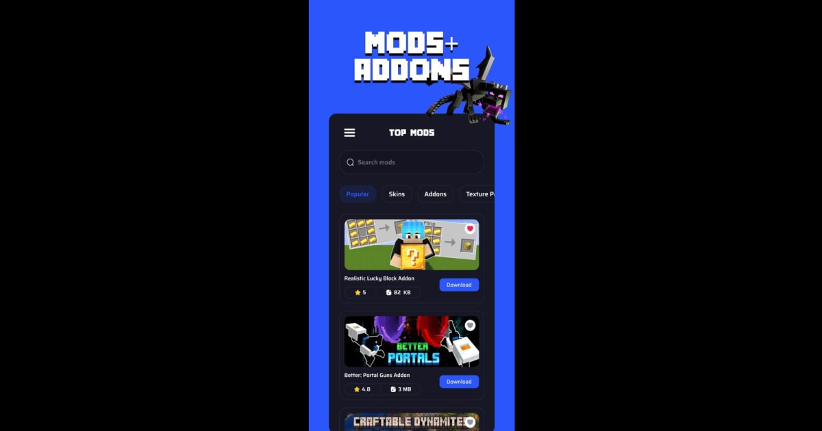 Download and run Mod Addons for Minecraft PE on PC & Mac (Emulator)