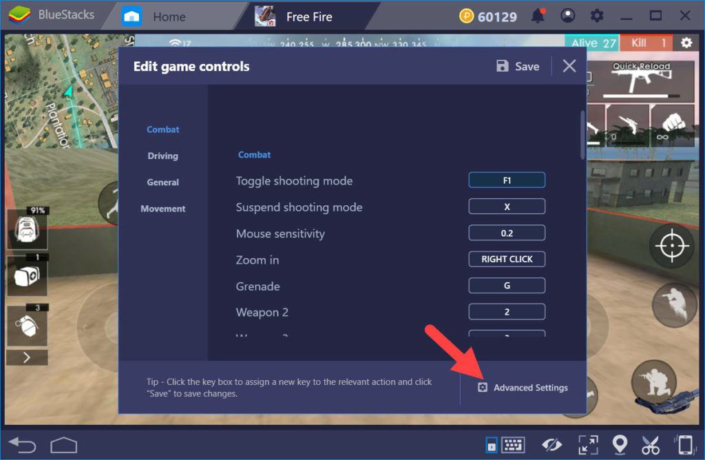 Chơi Free Fire - Battlegrounds linh hoạt hơn với Combo Key của ...