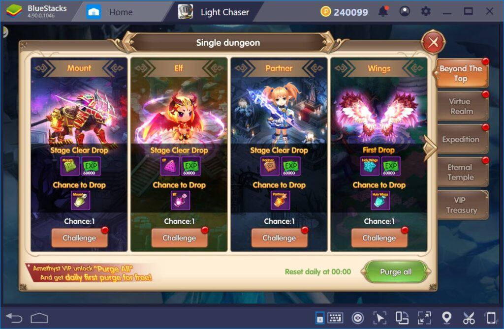 Light Chaser: Tìm hiểu hệ thống Single và Multiple Dungeon | BlueStacks