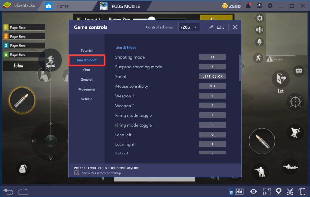 Hướng dẫn thiết lập Game controls khi chơi PUBG Mobile với BlueStacks 4
