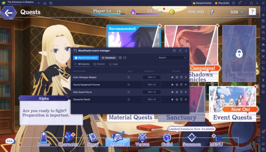 How to Play The Eminence in Shadow on PC with BlueStacks