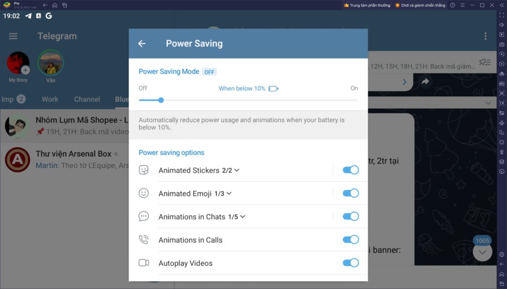 Instructions for personalizing the chat experience in Telegram | BlueStacks